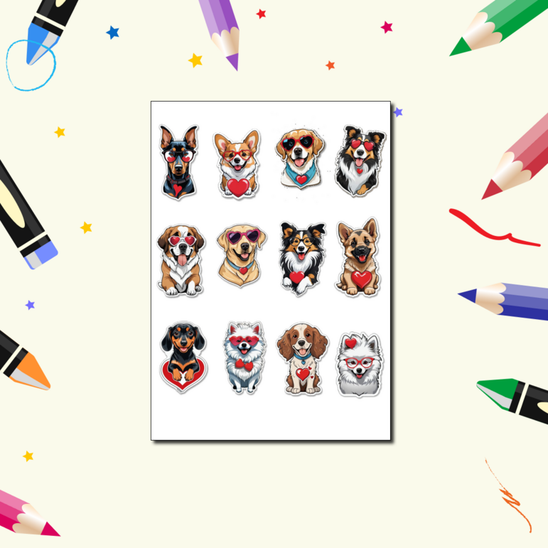 Наклейки поощрительные с собачками