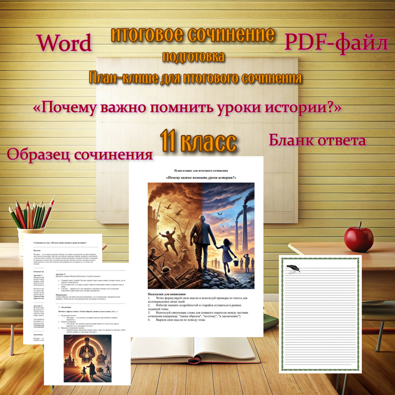План-клише для итогового сочинения «Почему важно помнить уроки истории ...