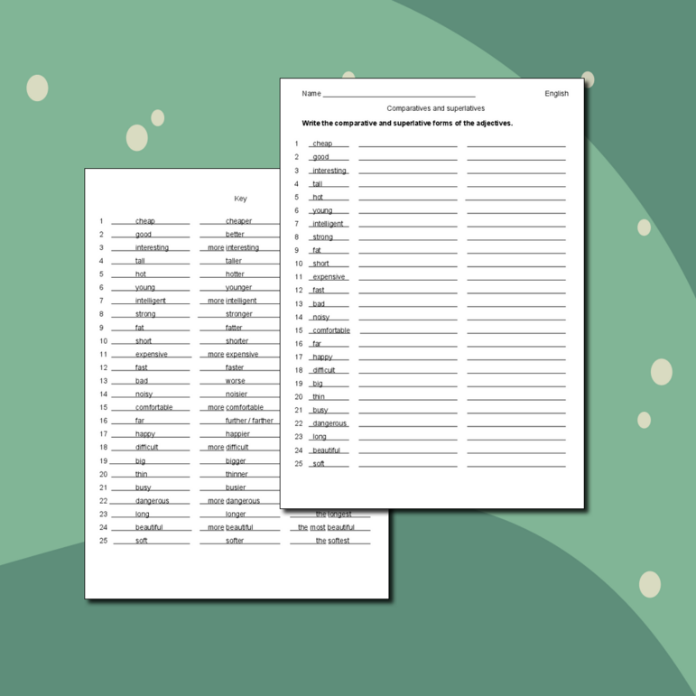 Comparatives Superlatives