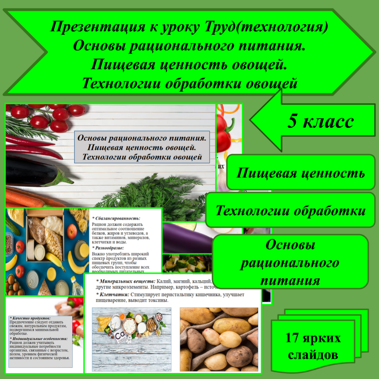Презентация к уроку Труд(технология) на тему:"Основы рационального ...