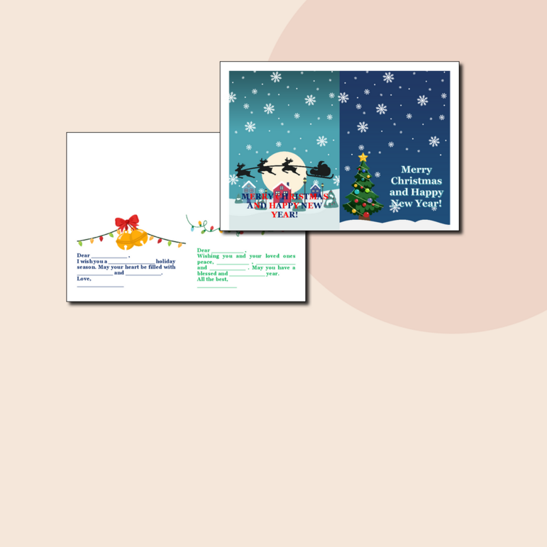 Открытка-шаблон на Рождество и Новый Год