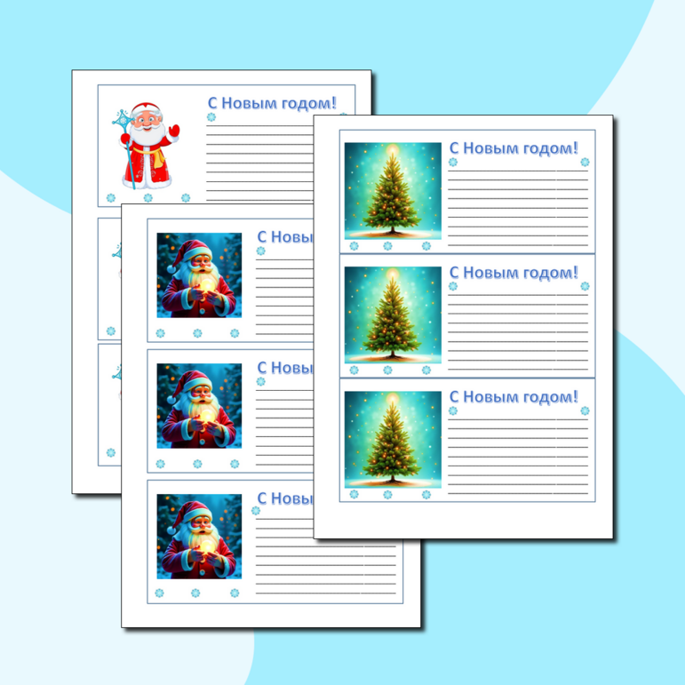 " Бланк-открытка для новогоднего поздравления"