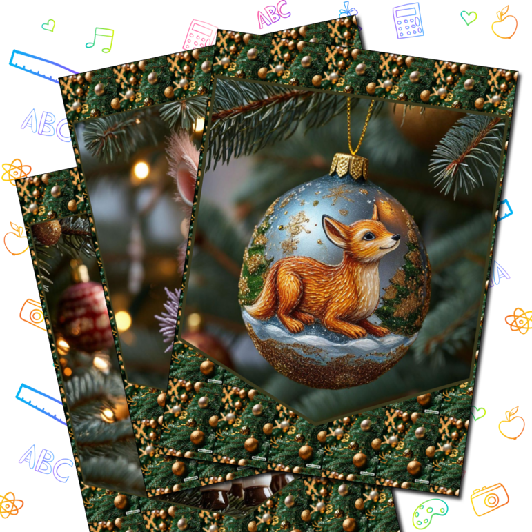 Гирлянда "Новогодние зверушки" для оформления кабинета