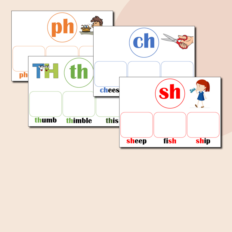 Дидактический материал. Spotlight 2 Letter blends (ph, ch, sh, th)