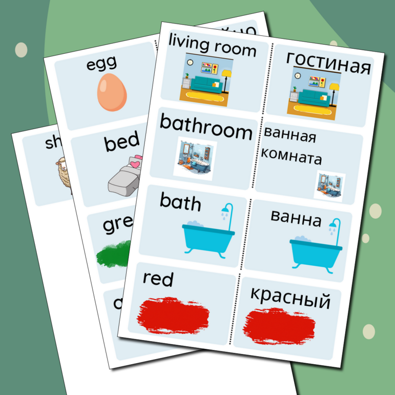 Флеш-карты для урока 3 (учебника Spotlight 2) с переводом на русский язык