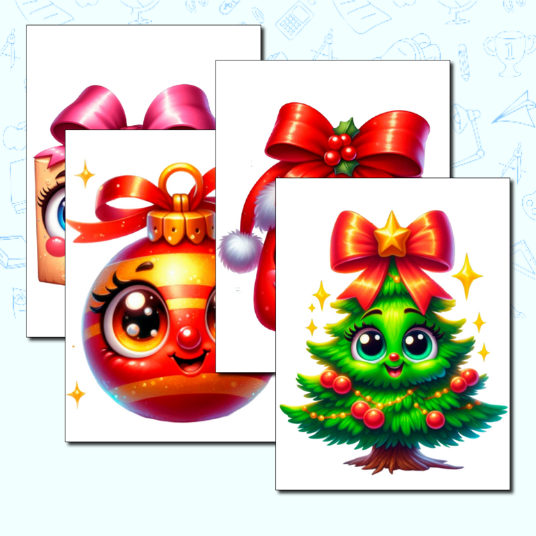 Набор новогодних декораций для малышей (елочки, игрушки, подарки - 30 ...