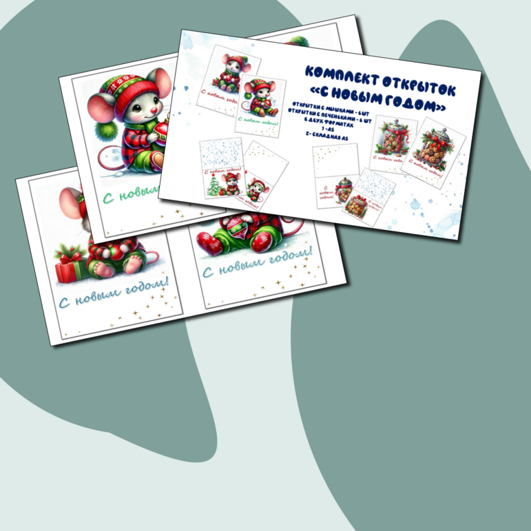 Комплект открыток «С новым годом»