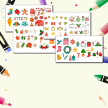 Декоративные новогодние элементы для оформления. Новый год.