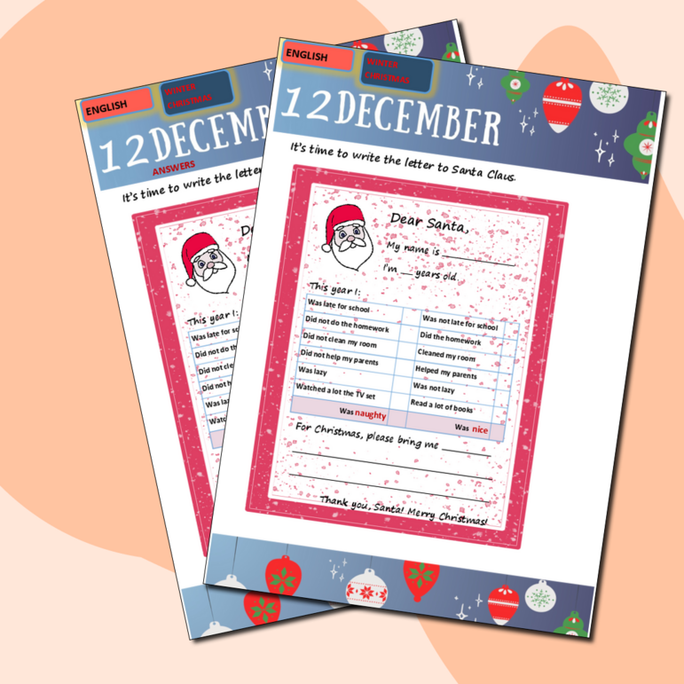 Адвент календарь. Advent Calendar Winter Christmas Activity _12th of ...