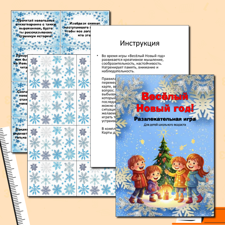 Развлекательная игра для детей школьного возраста "Веселый Новый год ...