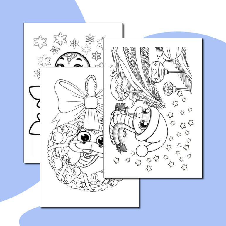 Раскраска "Новый год Год змеи"