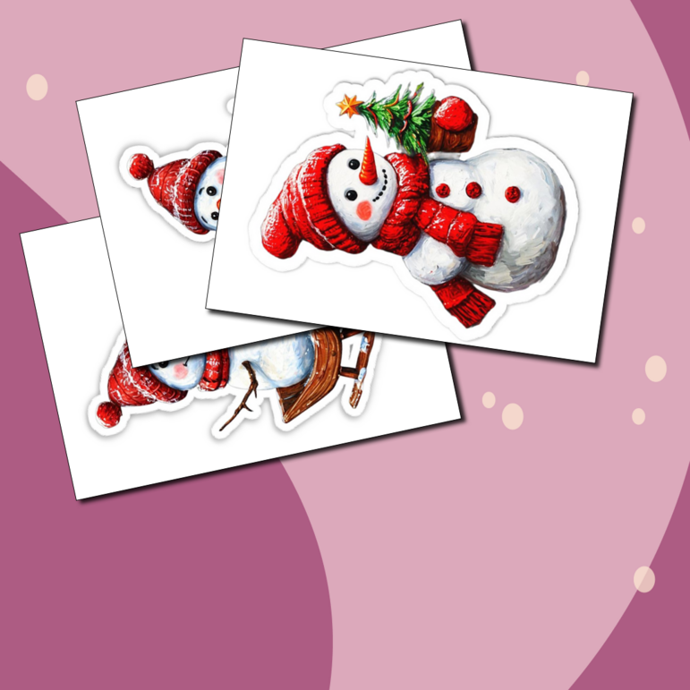 Новогоднее оформление «Милые снеговики»