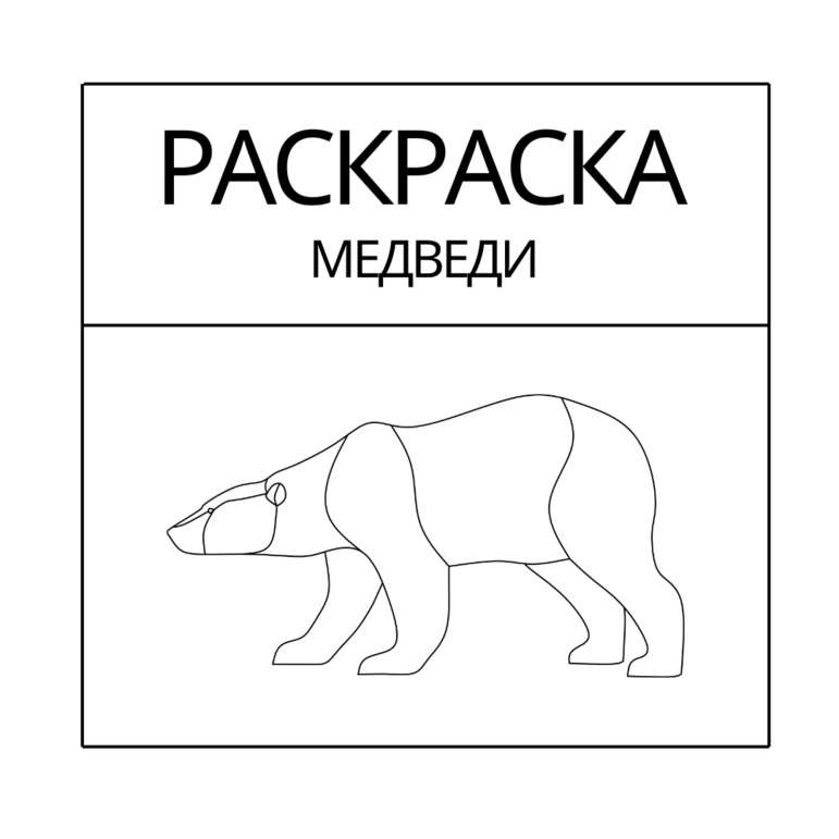 Раскраска с медведем. Раскраска для дошкольников | Раскраски Инфоурок
