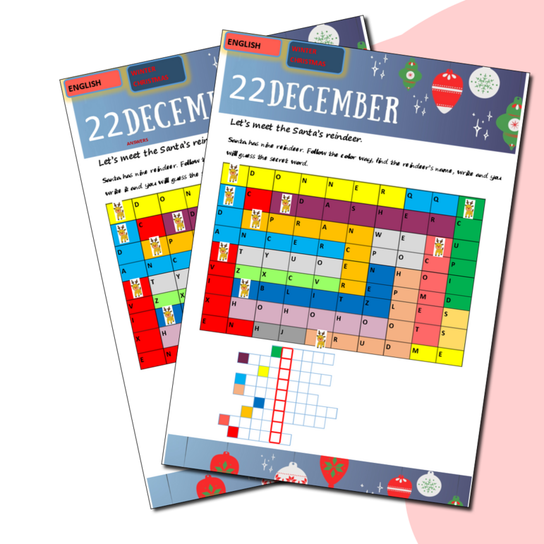 Оформление. Advent Calendar Winter Christmas Activity / 22nd of December