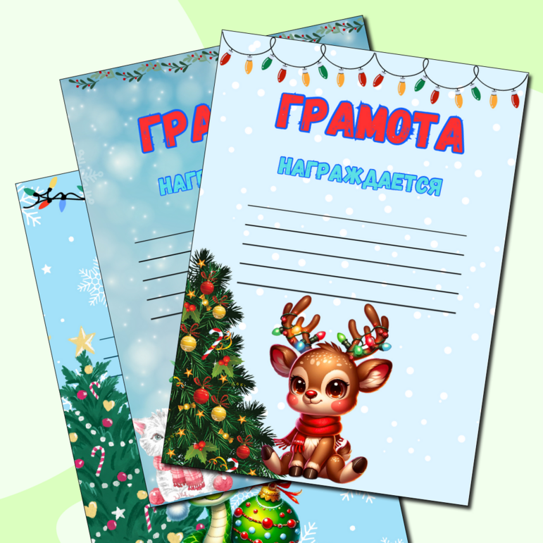 Шаблоны новогодних грамот