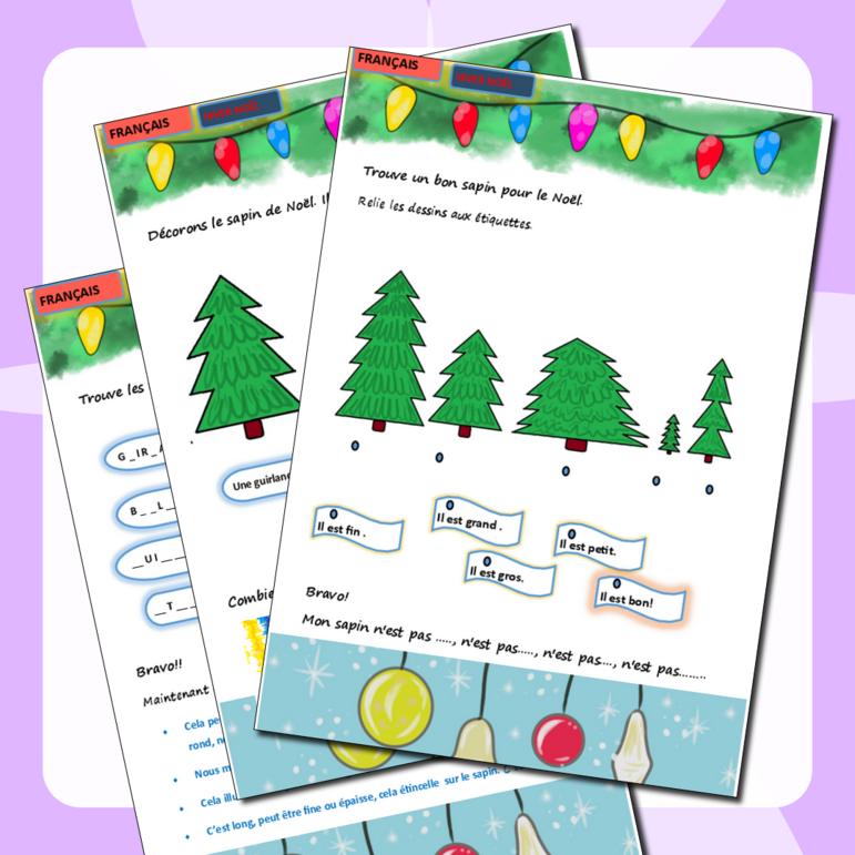 C'est le jour de Noël! Petites activités de Noël.