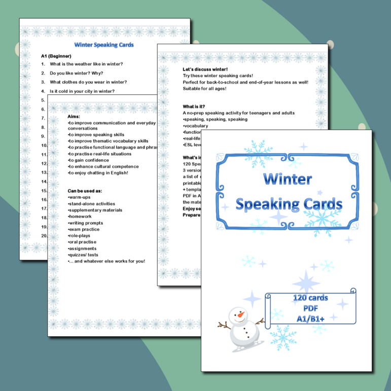 Winter Speaking Cards