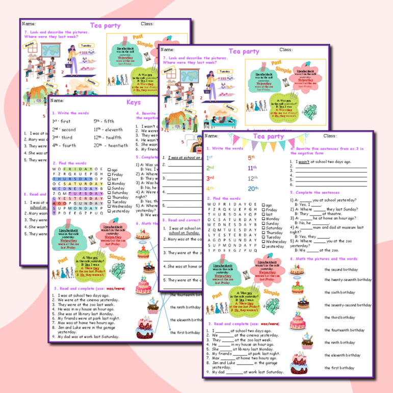 Рабочий лист Spotlight 4 Module 5 Unit 9a Tea party