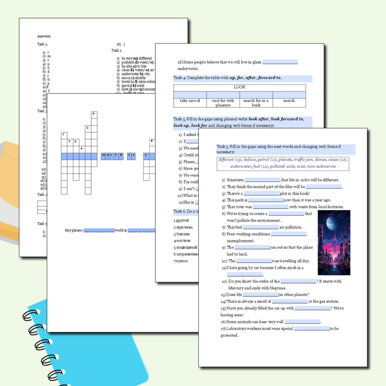 Рабочий лист по английскому языку для повторения лексики в УМК Spotlight, Student's Book 7 ...