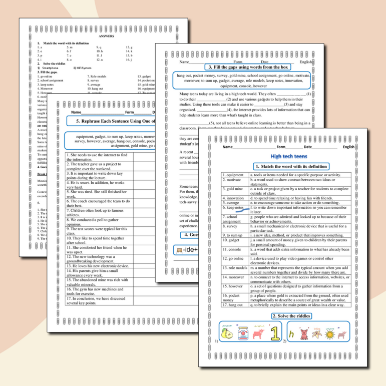 Рабочие листы Модуль 5c-5d Spotlight 7