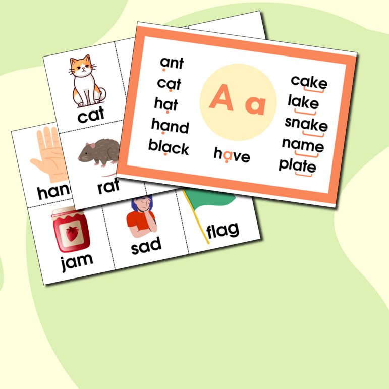 Карточки Aa в открытом и закрытом слогах (Starlight 2, phonics)