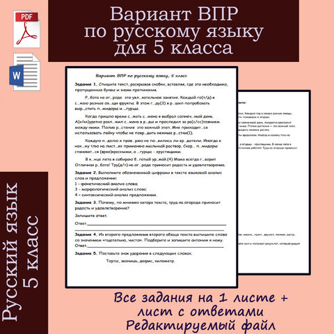 ВПР Русский язык 1 класс