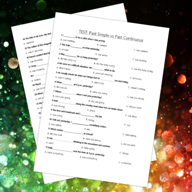 Тест: Past Simple vs Past Continuous. Контрольная работа по английскому.
