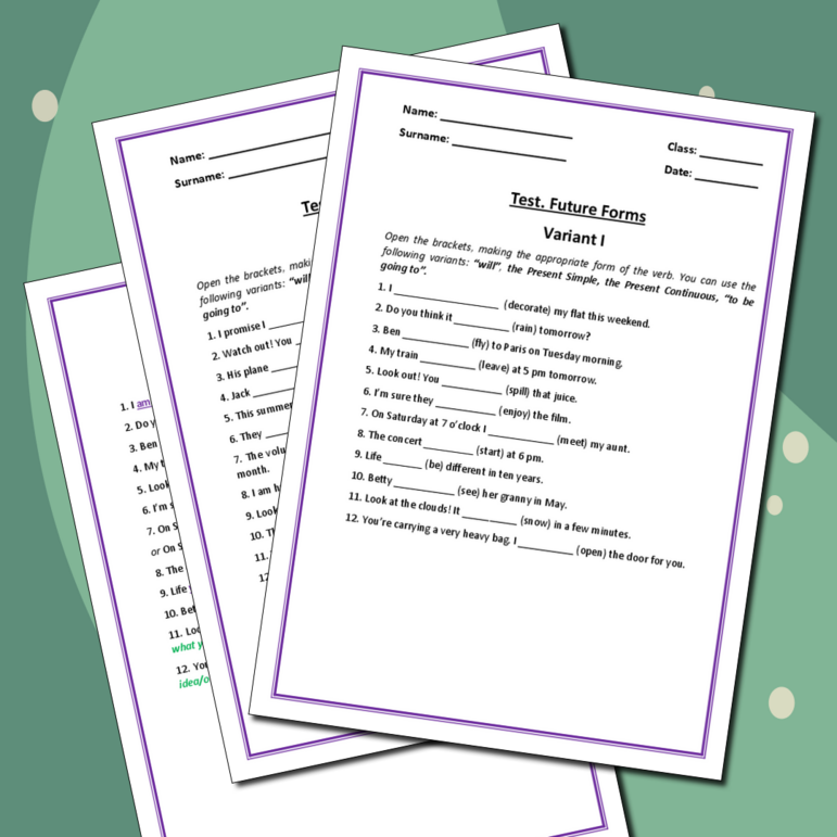 Тест по теме "Future Forms"