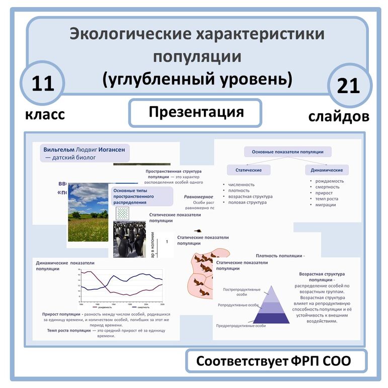 Презентация по биологии "Экологическая структура популяции" 11 класс ...