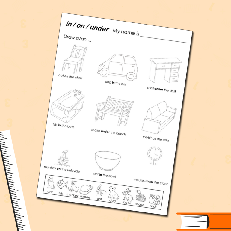 Prepositions of place (on, in, under)