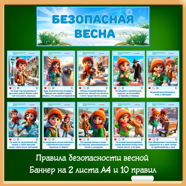 Правила поведения весной безопасность весной баннер и 10 правил