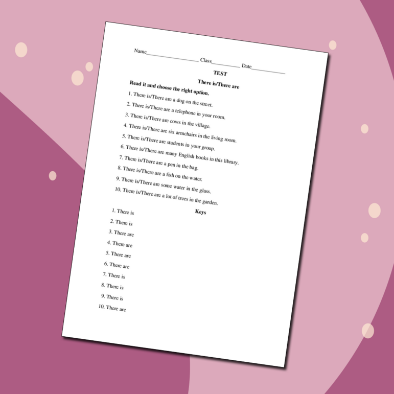 Тест There is/There are