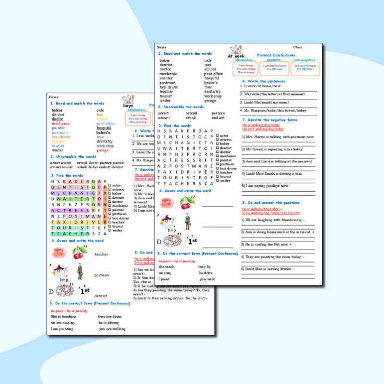 Рабочий лист Spotlight 5 Module 6b At work