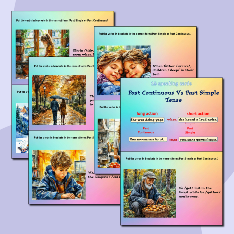 Speaking cards "Past Continuous Vs Past Simple Tense"