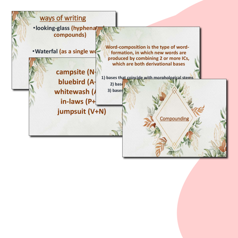 Презентация по словообразованию «Word Composition - Compounding»