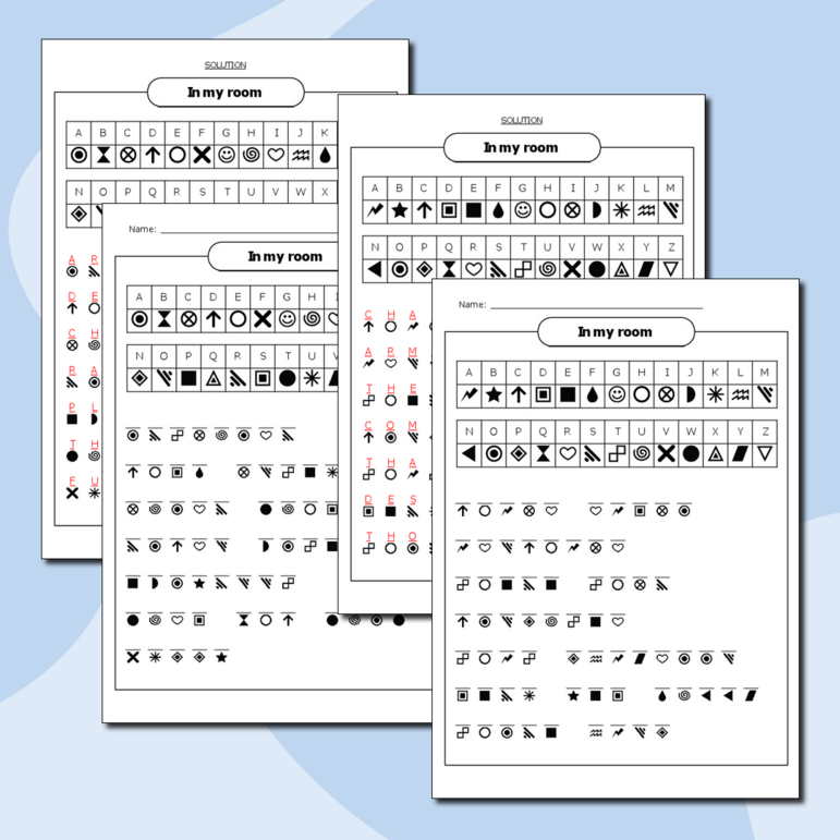 Рабочий лист по Английскому языку "Криптограмма, тема: «In my room (В моей комнате)» Module 4 ...