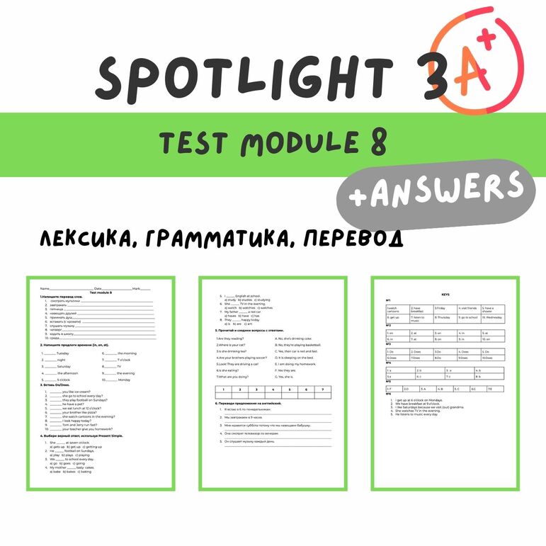Тест модуль 8. Spotlight 3 |test module 8