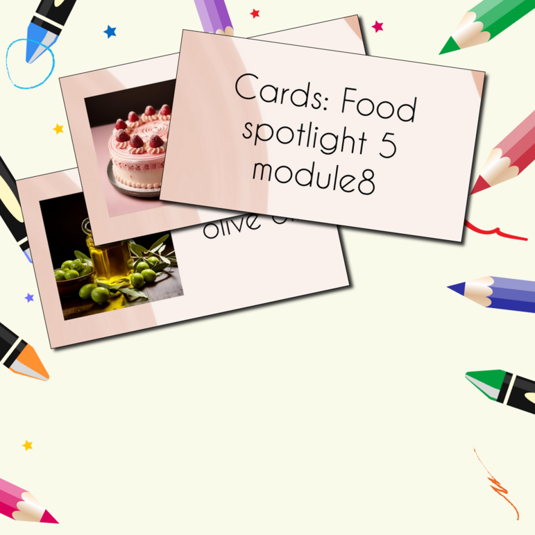 Карточки-слова по теме Еда Spotlight 5 Module 8