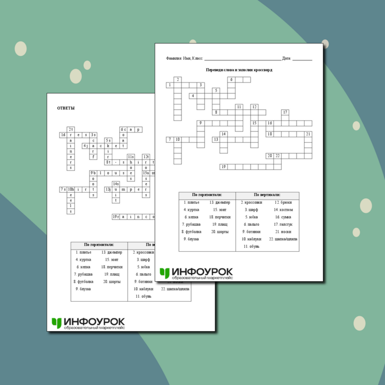 Рабочий лист Spotlight 5 Module 7b Dress right