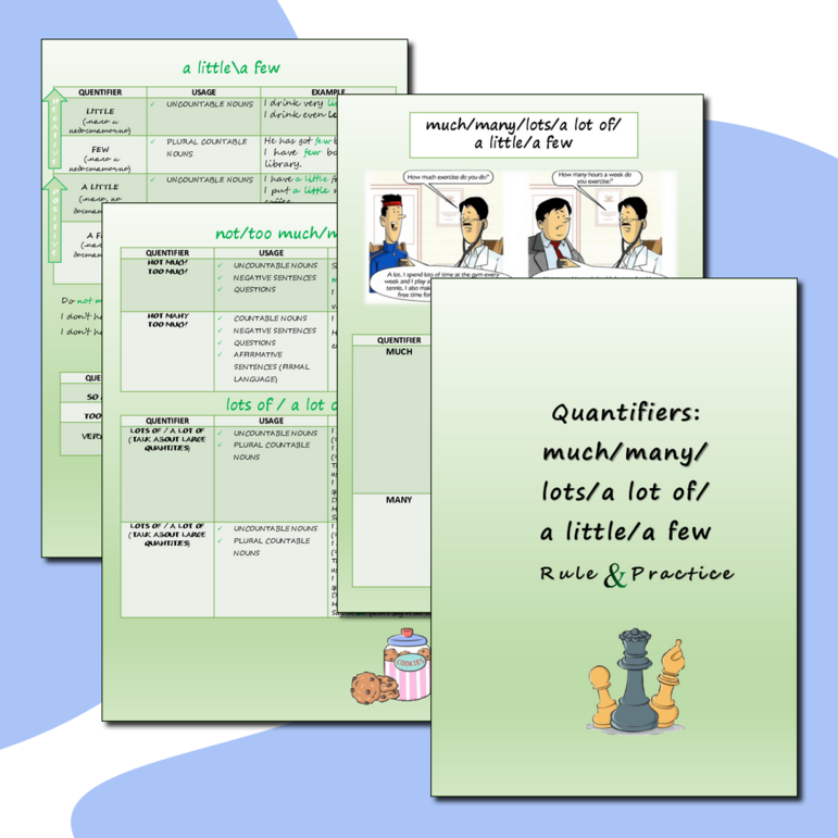 Рабочий лист: "Quantifiers: much/many/ lots/a lot of/ a little/a few ...