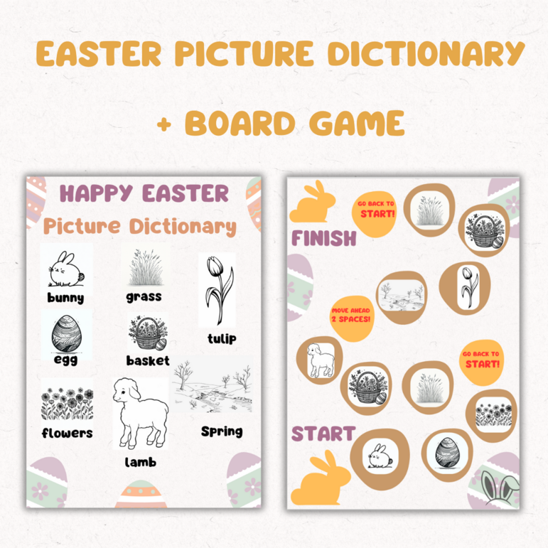 Easter Picture Dictionary and board game. Picture Dictionary и ...