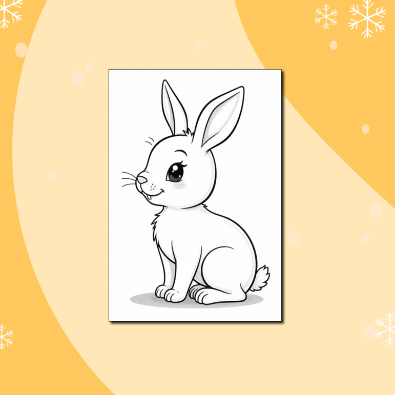 Красивый зайка. Милая раскраска | Раскраски для детей от Инфоурок