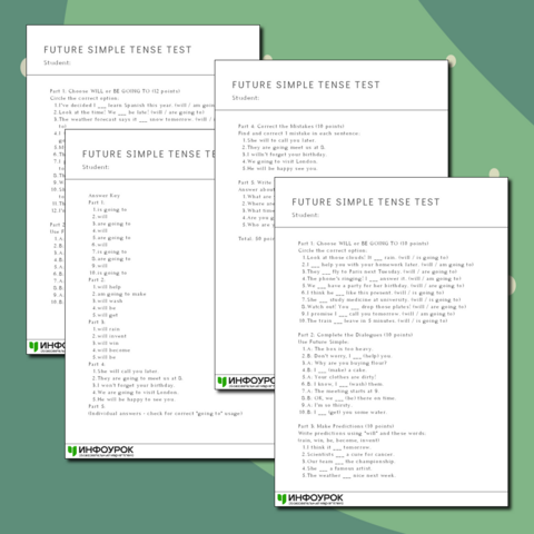 Test "The Future Simple Tense"
