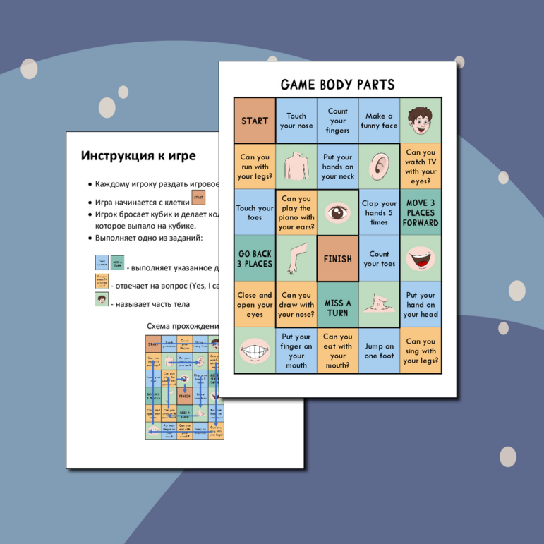 Дидактическая игра Aliens from different planets (body parts)