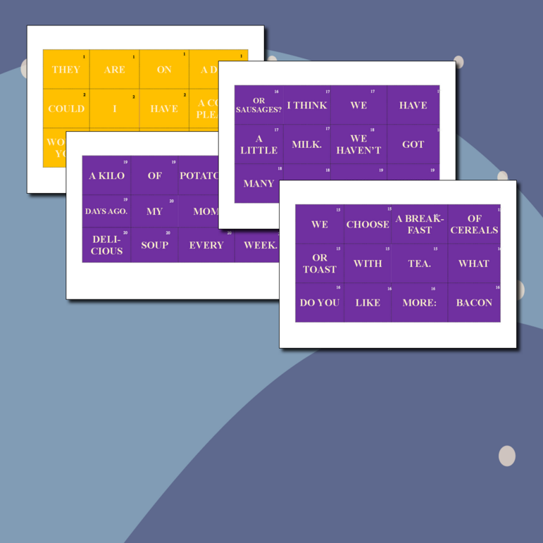 Карточки для составления предложений Spotlight 6 Module 9