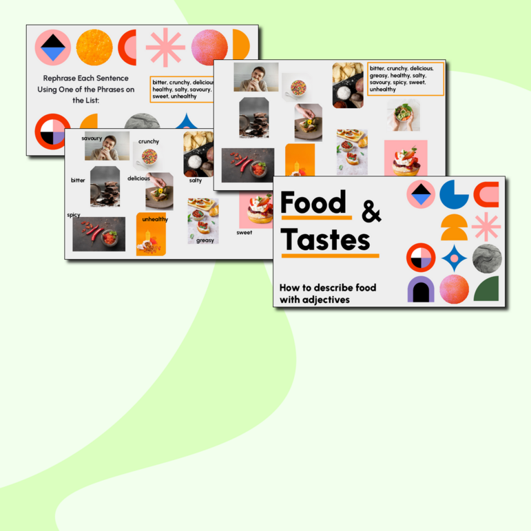 Презентация "Adjectives to describe food"