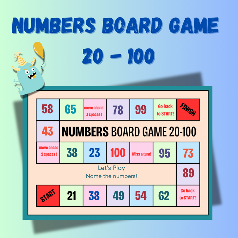 Дидактическая настольная игра на отработку числительных 20-100 для ...