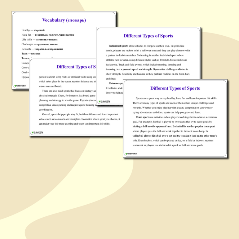 Different types of sports