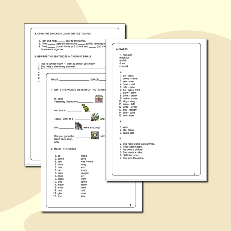Рабочий лист к учебнику Spotlight 4 к 7 модулю по теме: Irregular verbs