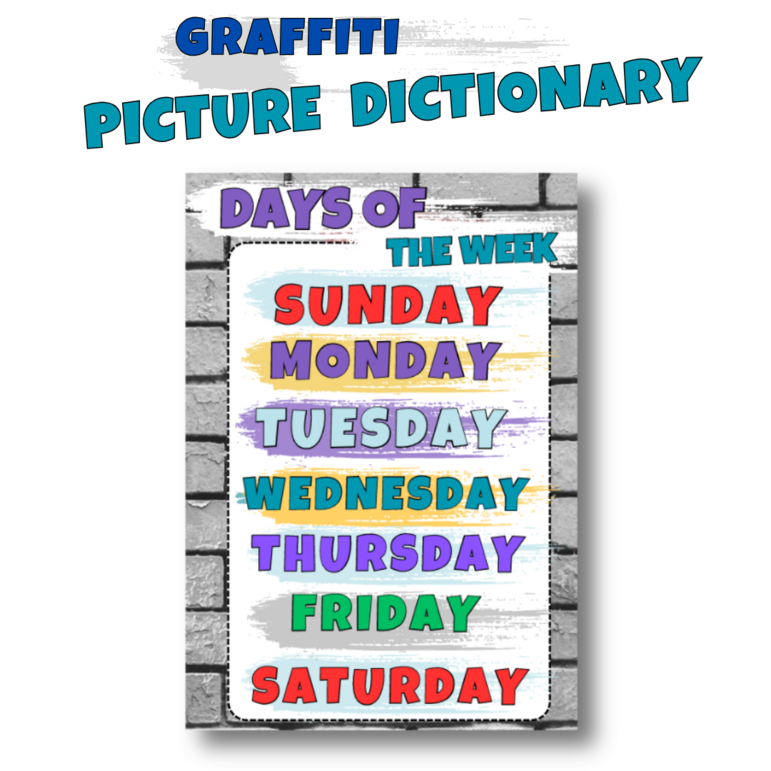 7 days of the week picture dictionary. Дни недели. Плакат для ...